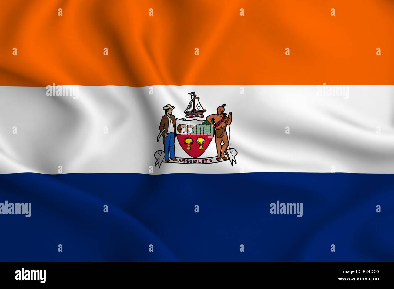 Albany New York 3D waving flag illustration. Texture can be used as ...