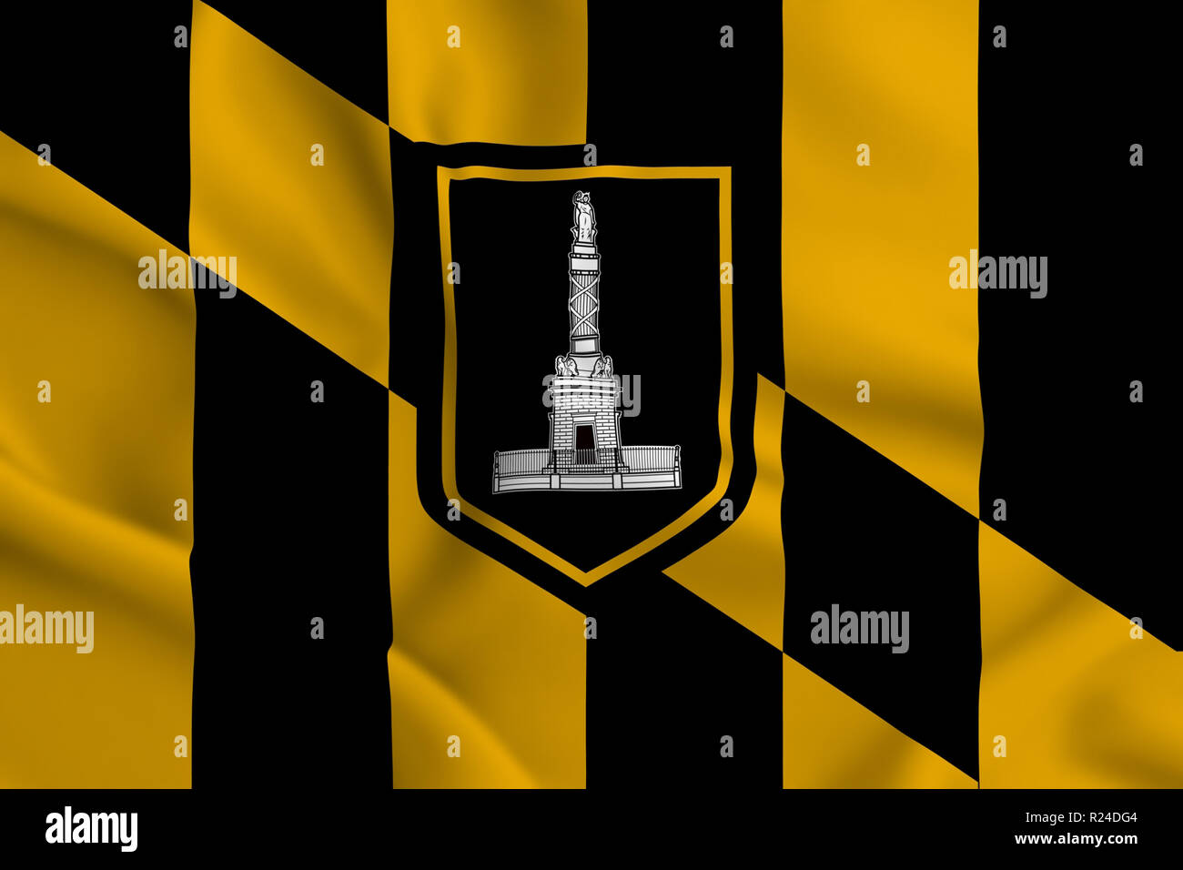 Baltimore City 3D waving flag illustration. Texture can be used as ...
