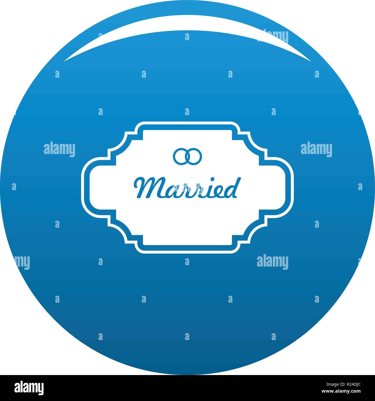 Married label icon vector blue circle isolated on white background ...