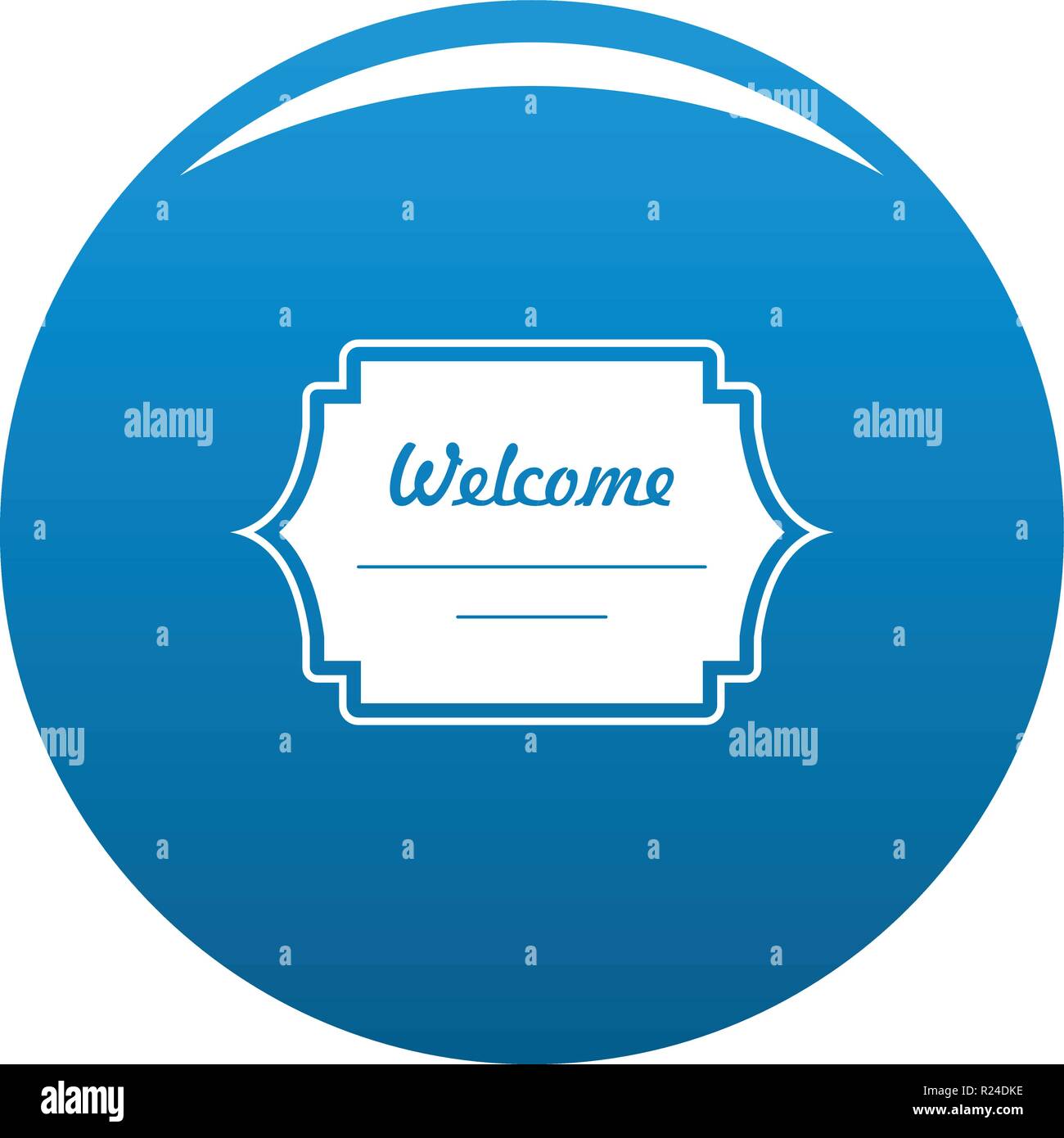 Well met label icon vector blue circle isolated on white background ...