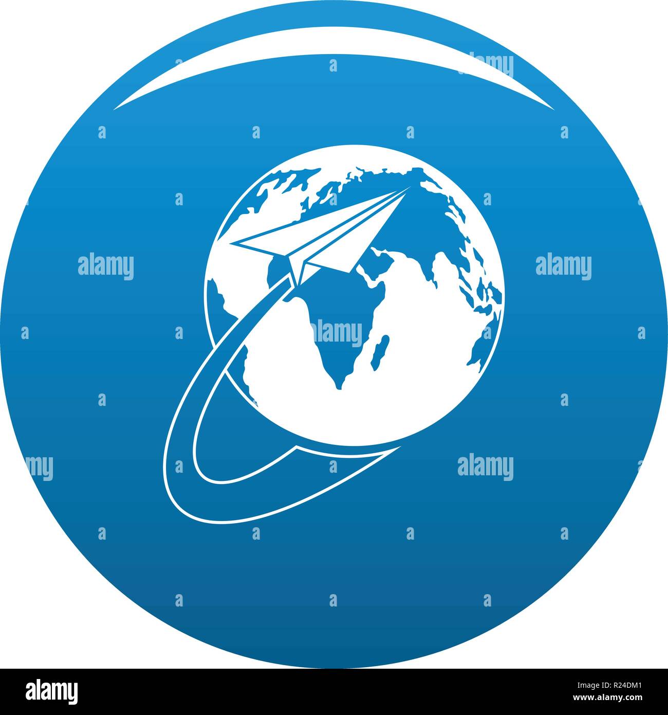 Around the world icon vector blue circle isolated on white background ...