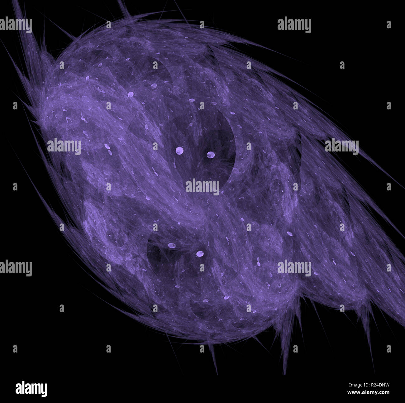Violet cloud fractal on black background. Fantasy fractal texture ...