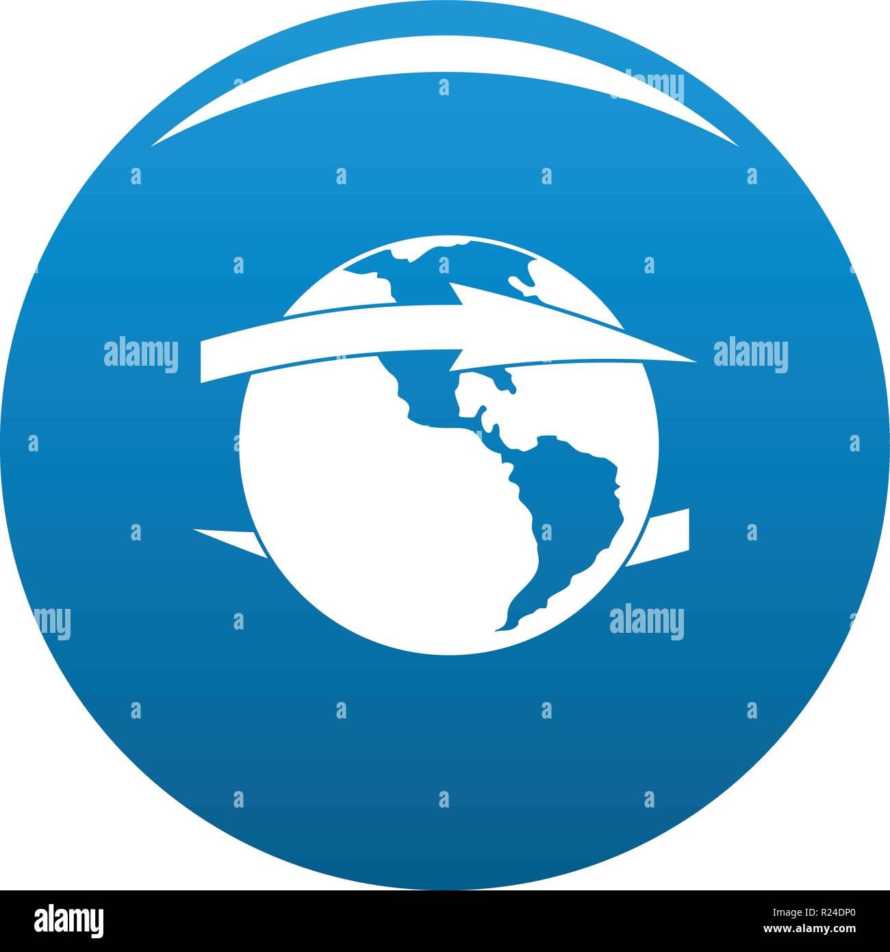 Wind on earth icon vector blue circle isolated on white background ...