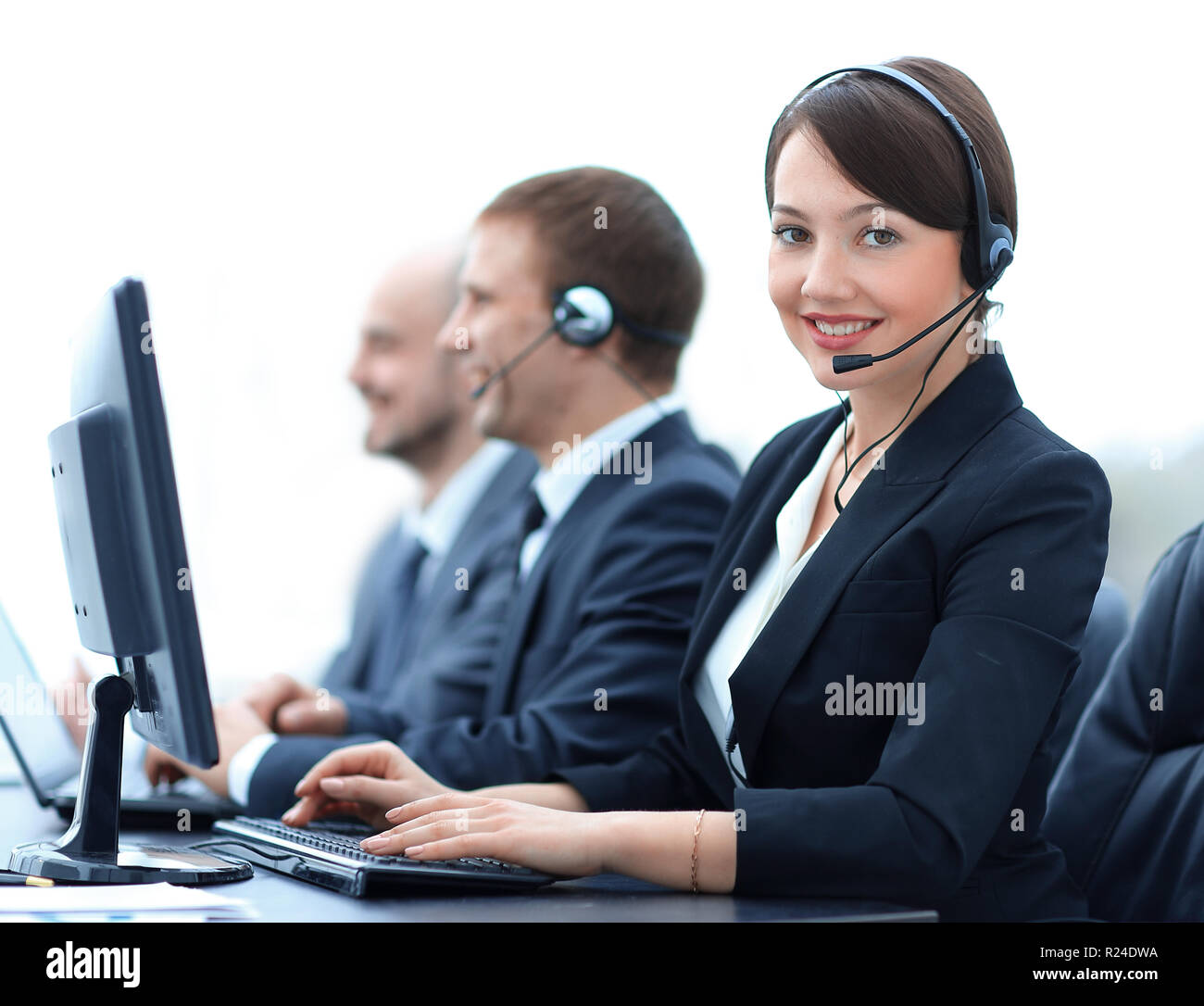 Working customer services helpdesk hi-res stock photography and images ...