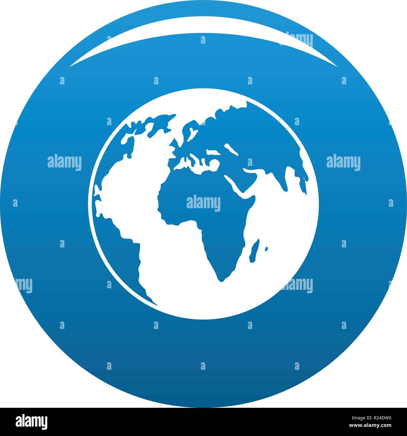 Our planet icon vector blue circle isolated on white background Stock ...