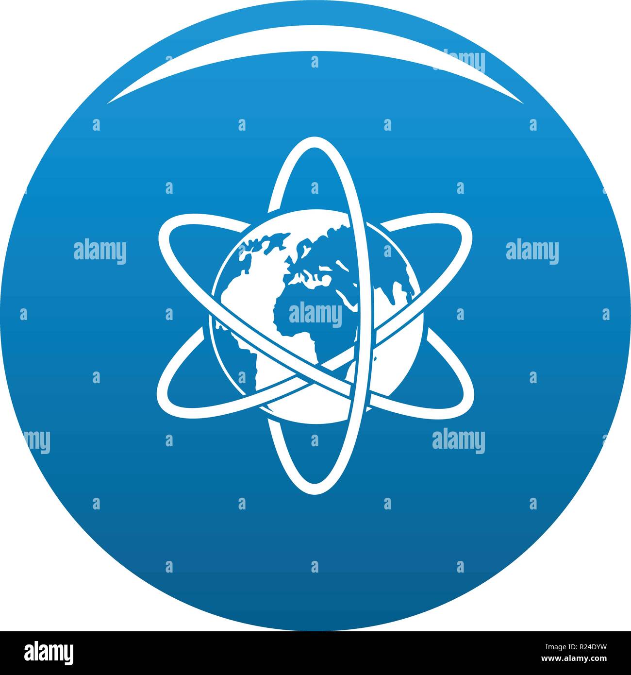 Travel world icon vector blue circle isolated on white background Stock ...