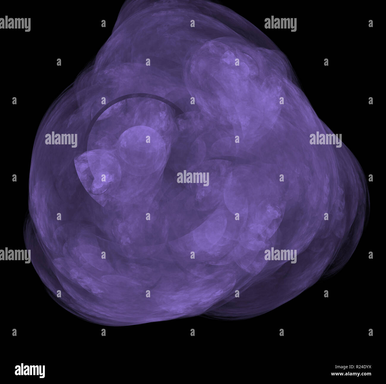 Violet cloud fractal on black background. Fantasy fractal texture ...