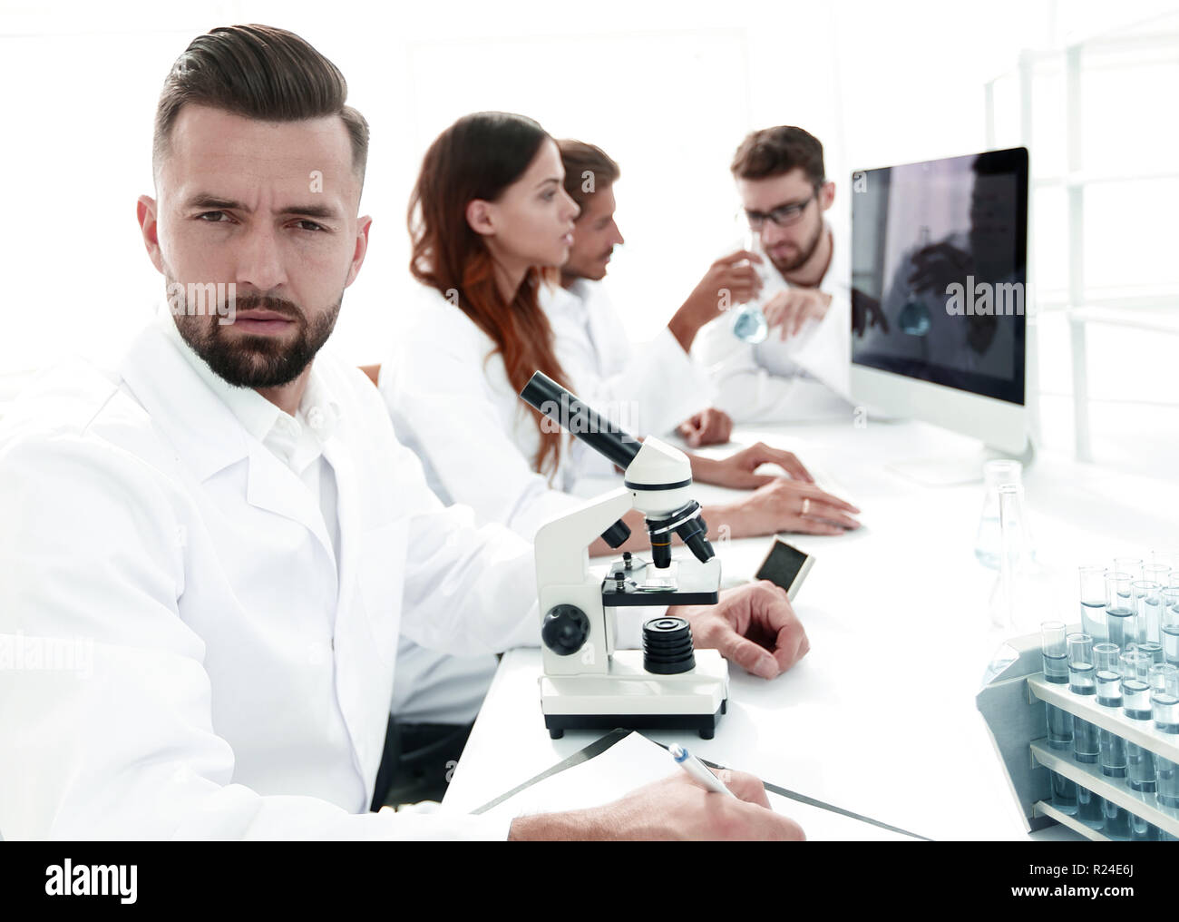serious scientists working in the laboratory Stock Photo - Alamy
