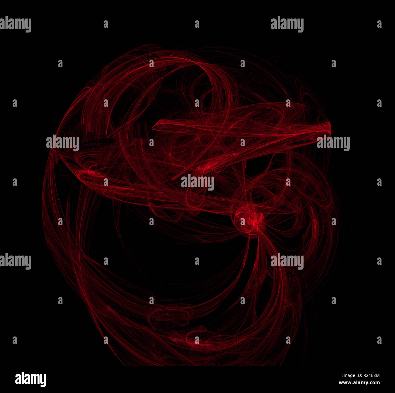 Red sphere pattern on black background. Fantasy fractal texture ...
