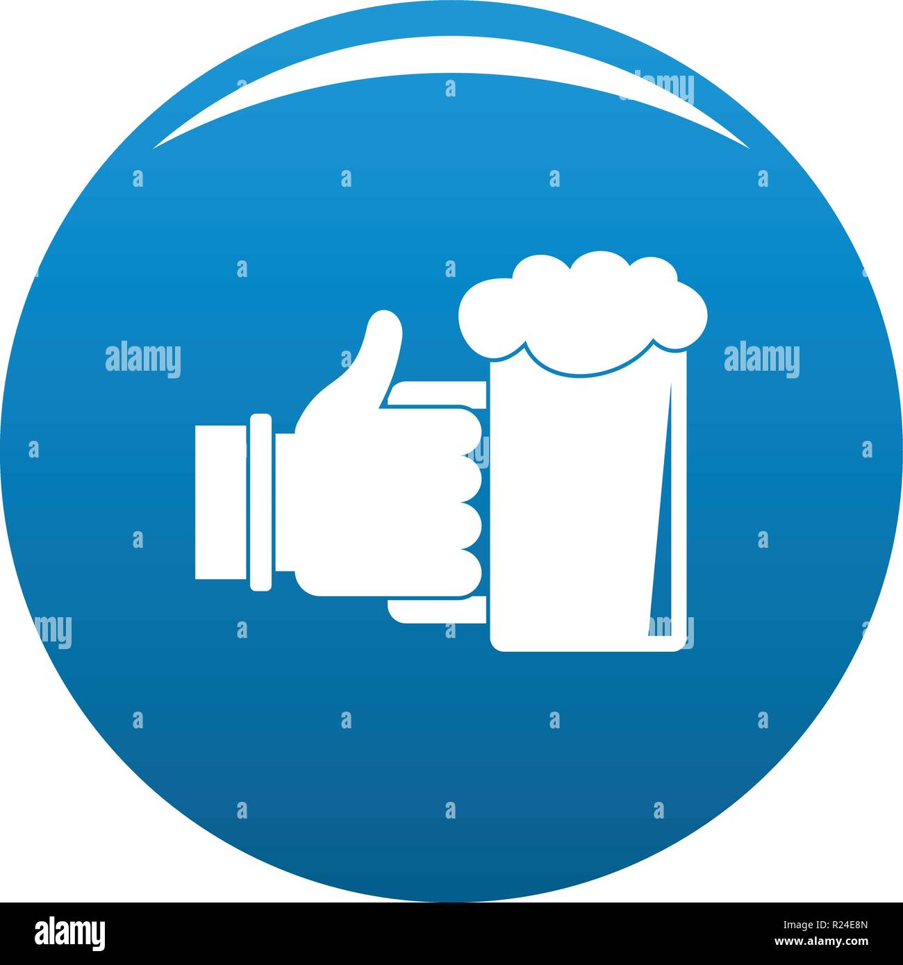 Beer in hand icon vector blue circle isolated on white background Stock ...
