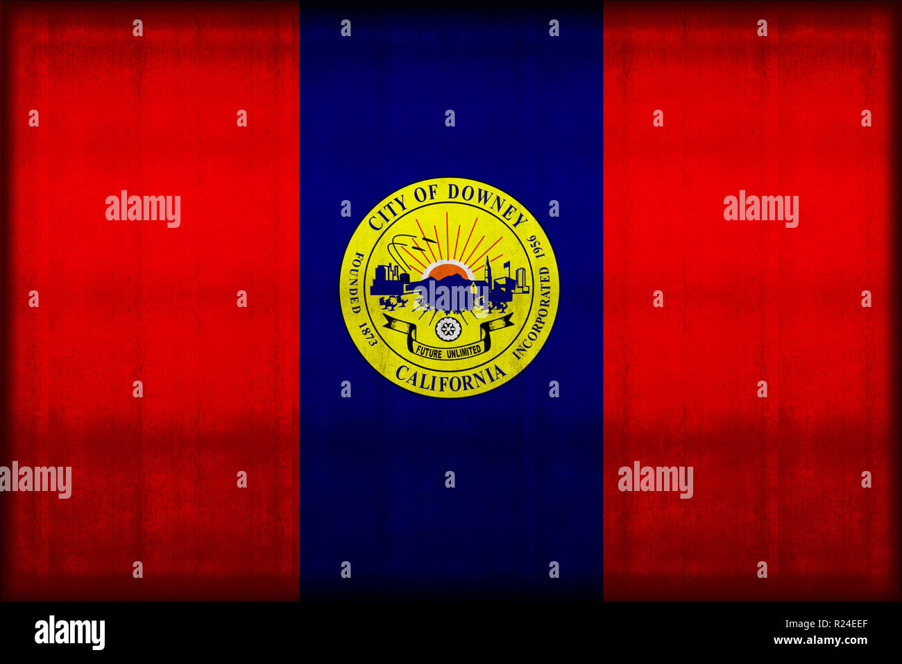 Downey California rusty flag illustration. Usable for background and ...