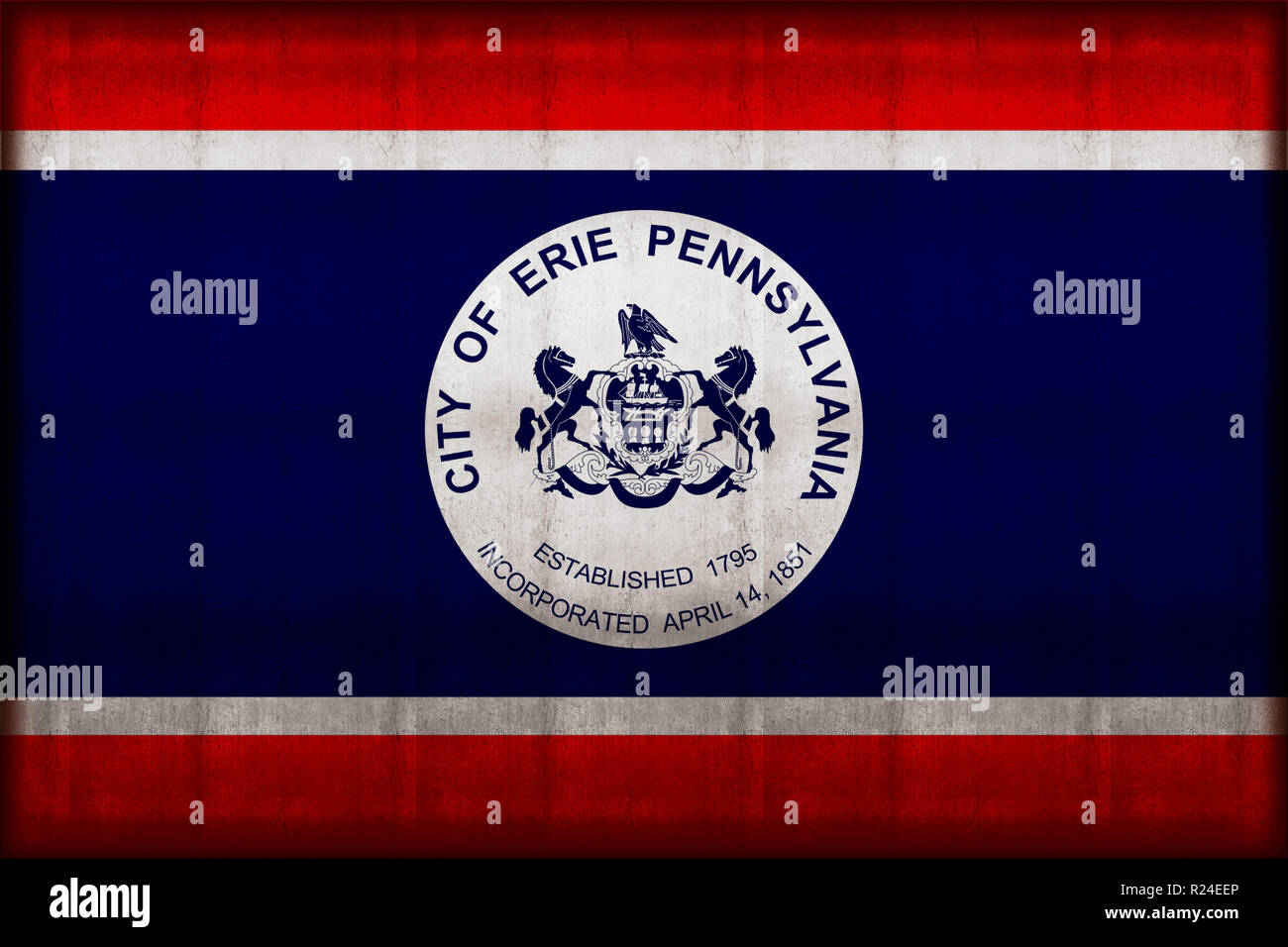 Erie Pennsylvania rusty flag illustration. Usable for background and ...