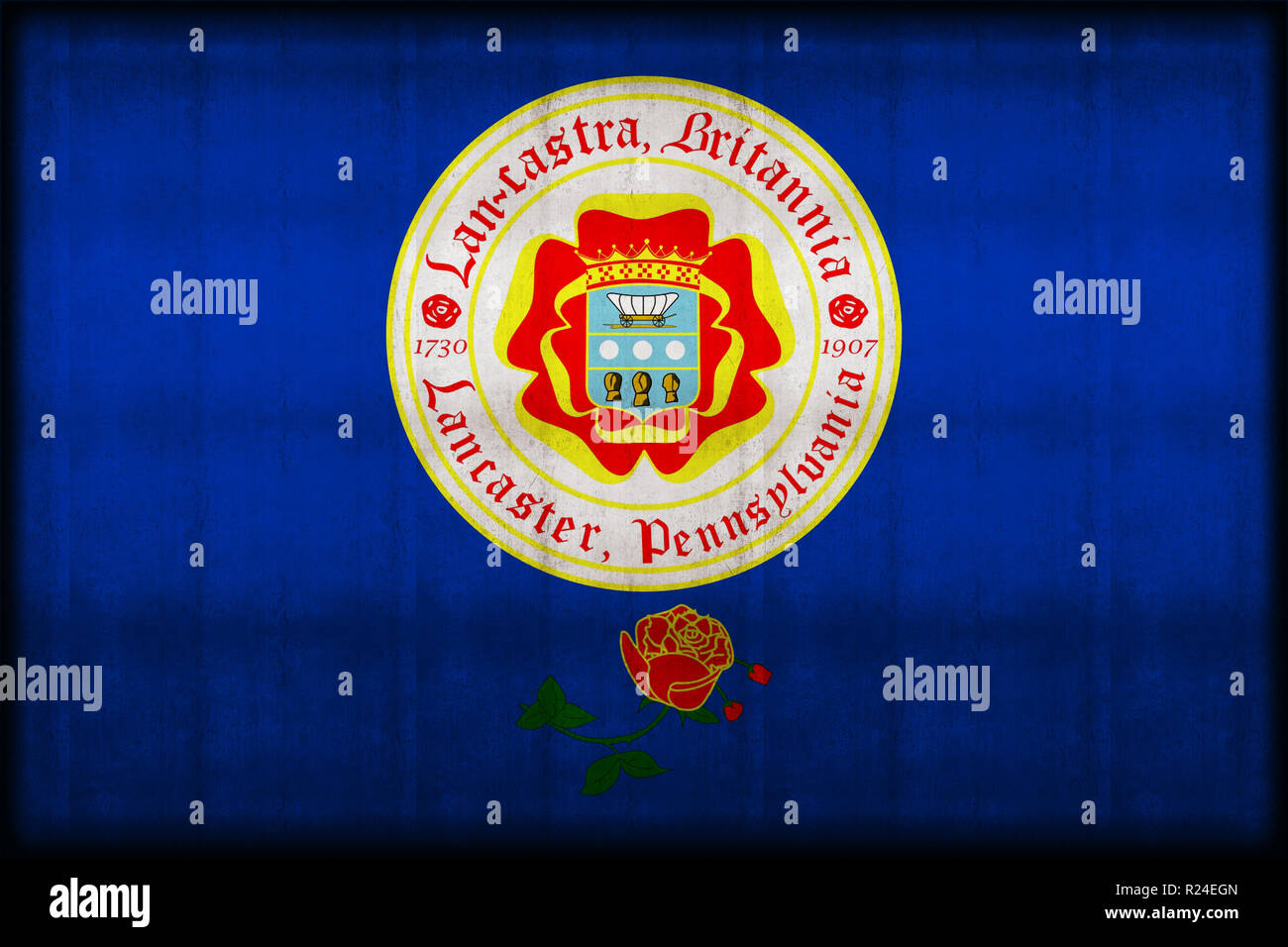 Lancaster Pennsylvania rusty flag illustration. Usable for background ...