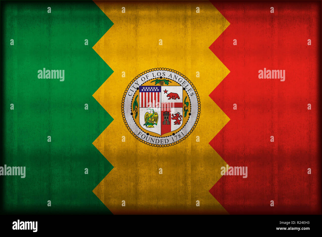 Los Angeles California rusty flag illustration. Usable for background ...