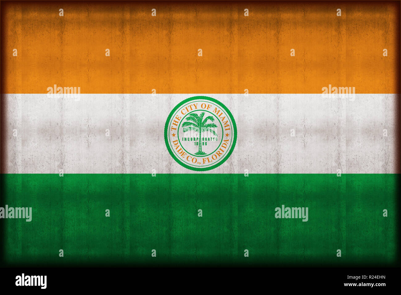 Miami Florida rusty flag illustration. Usable for background and ...