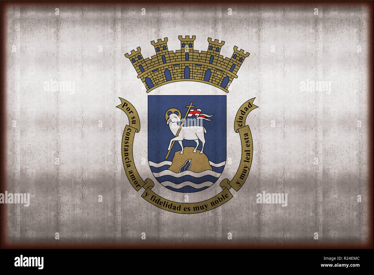 San Juan rusty flag illustration. Usable for background and texture ...