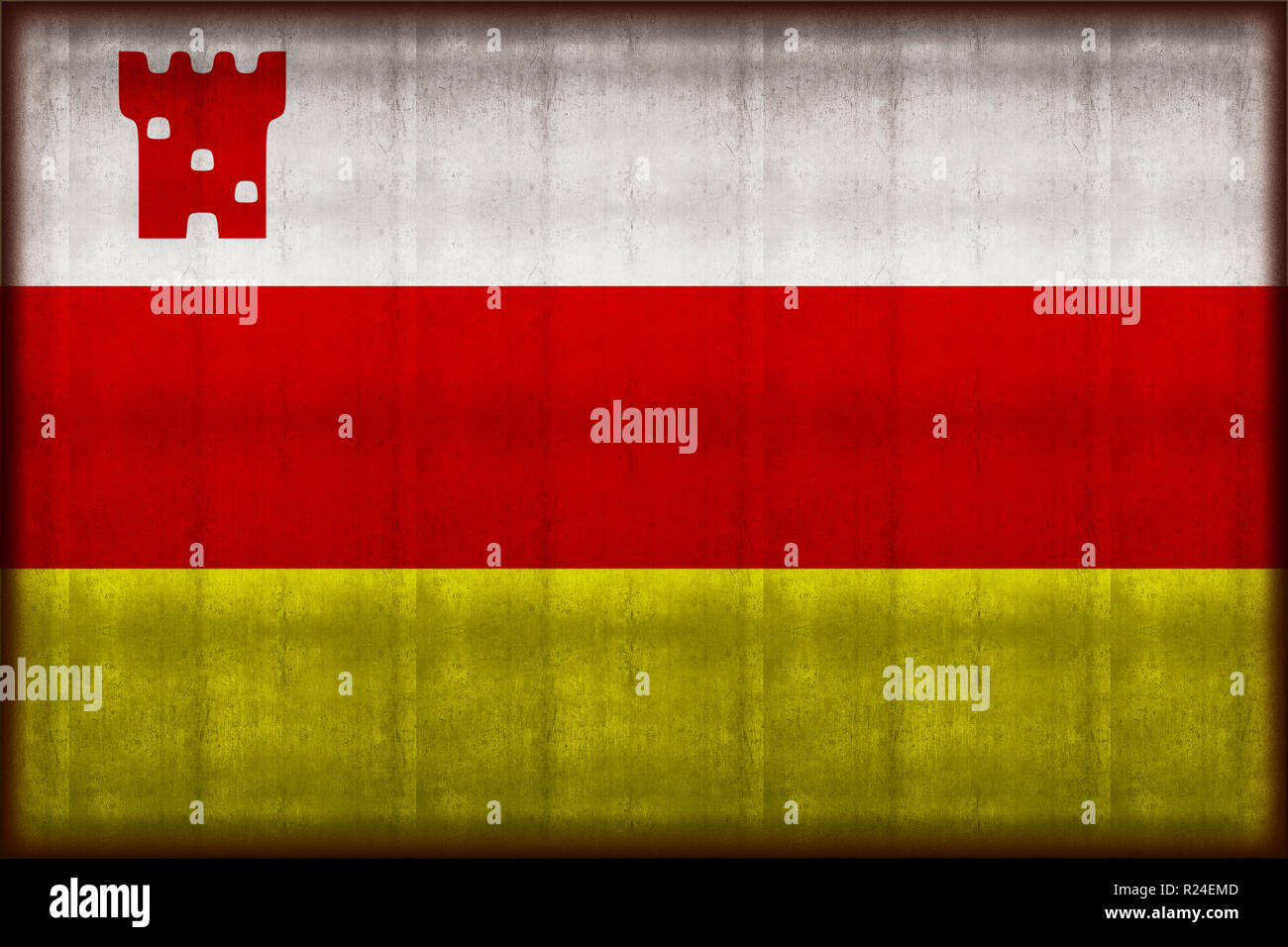 Santa Barbara California rusty flag illustration. Usable for background ...