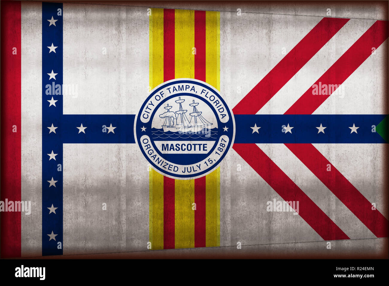 Tampa Florida rusty flag illustration. Usable for background and ...