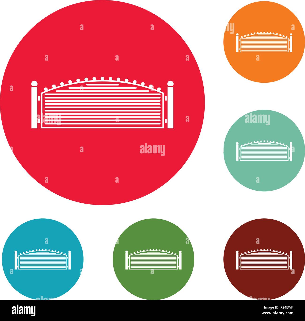 Metal fence icons circle set vector isolated on white background Stock ...