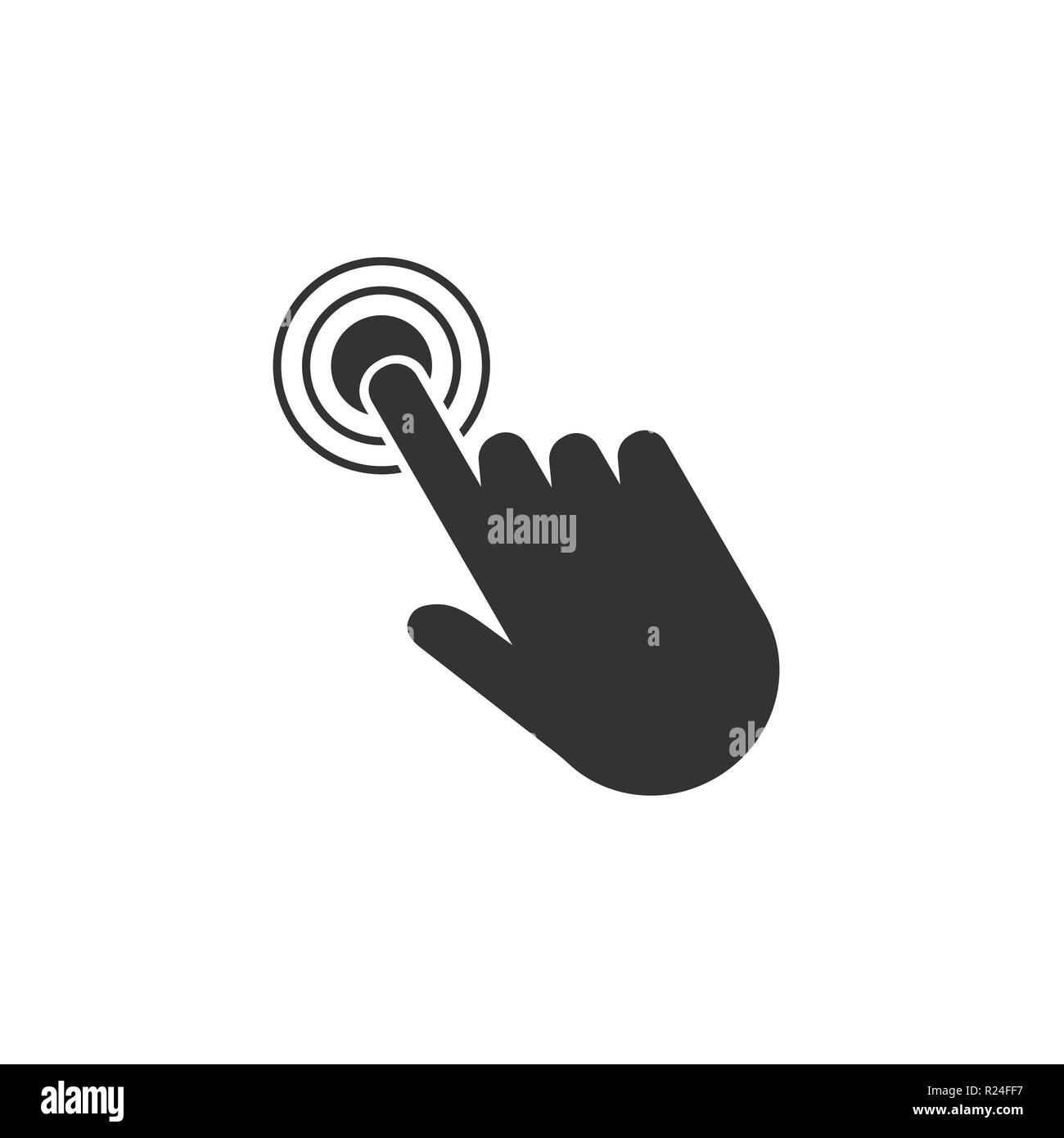 Click hand icon. Vector illustration. Flat design Stock Vector Image ...