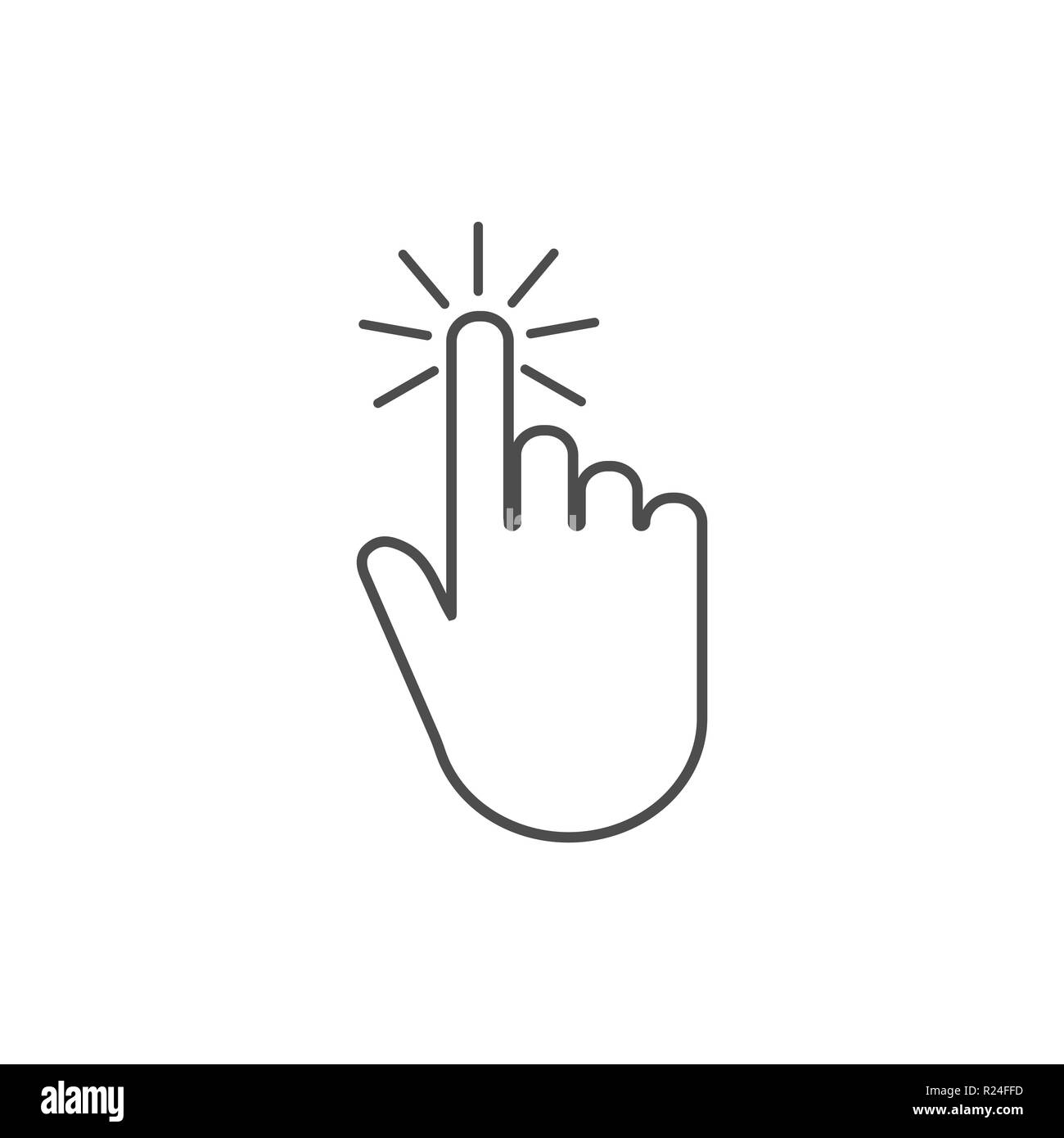Click hand icon. Vector illustration. Flat design Stock Vector Image ...
