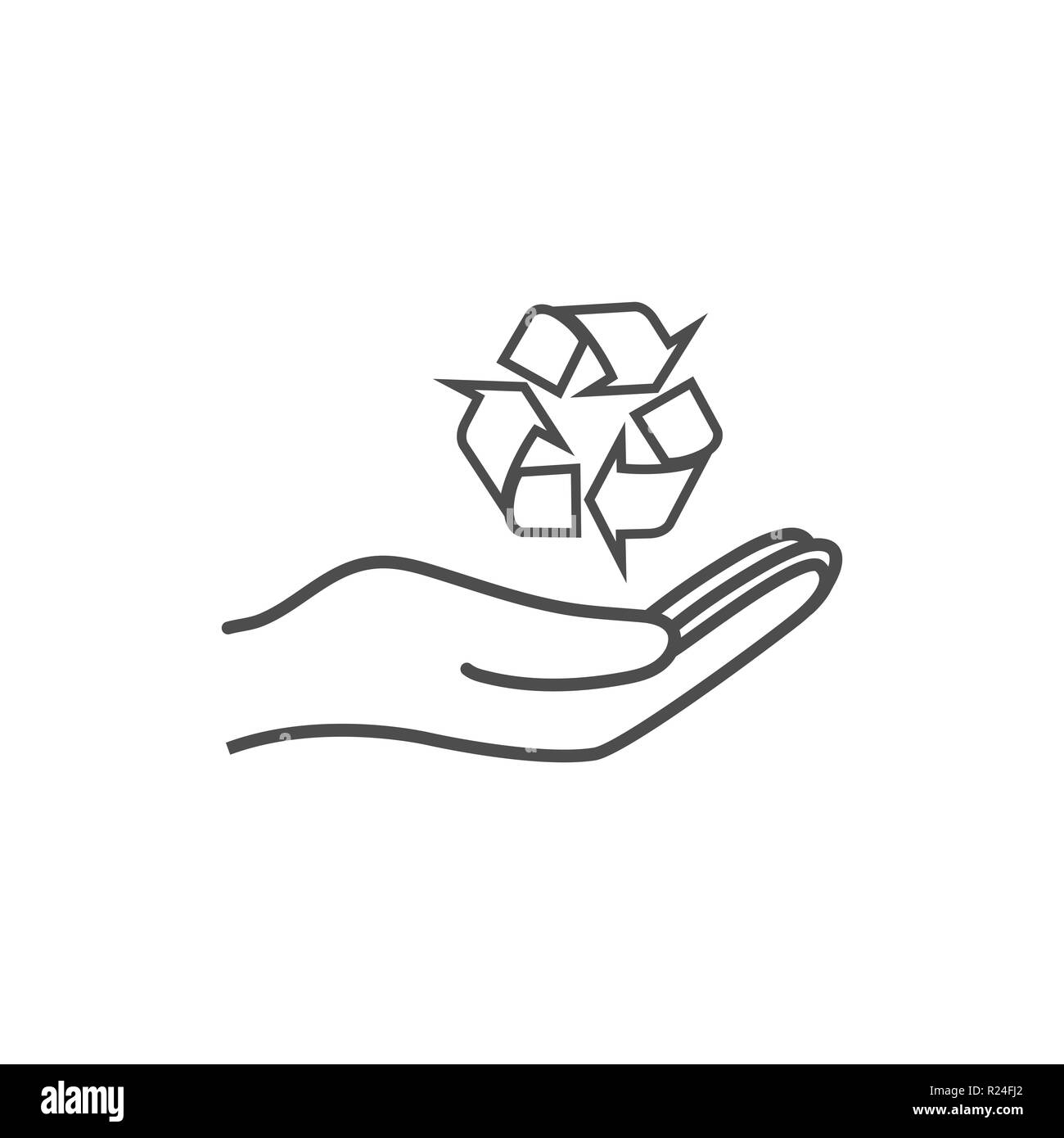 Hand recycle symbol vector symbol Black and White Stock Photos & Images ...