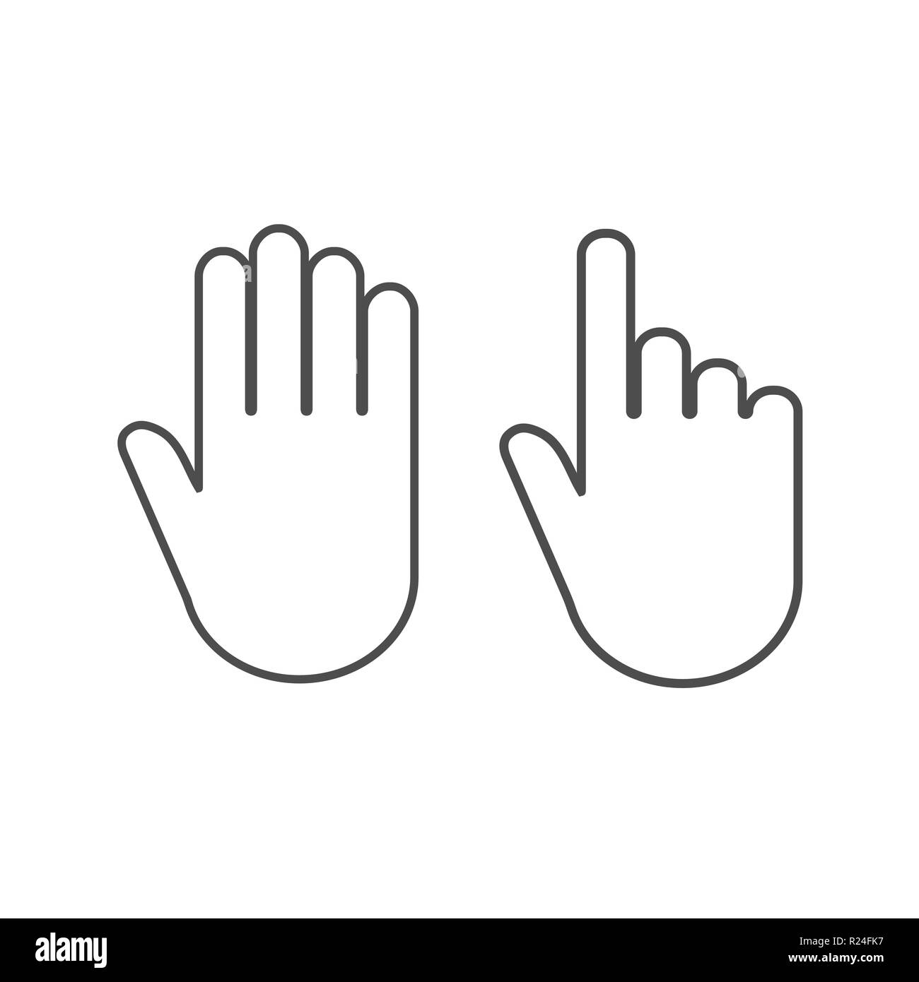 Hand icon. Line hand icon. Vector illustration flat Stock Vector Image ...