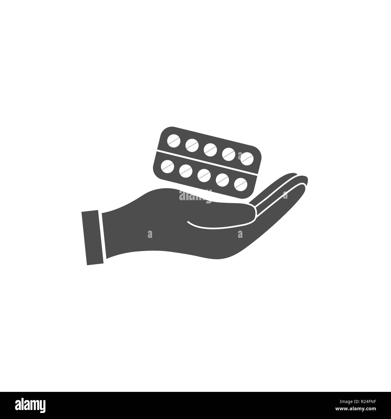 Pills in hand icon. Vector illustration, flat Stock Vector Image & Art ...