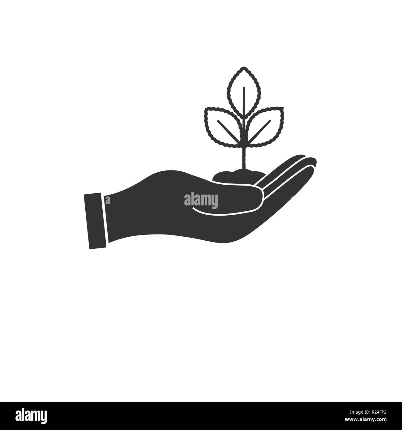 Hands holding plant line Stock Vector Images - Alamy