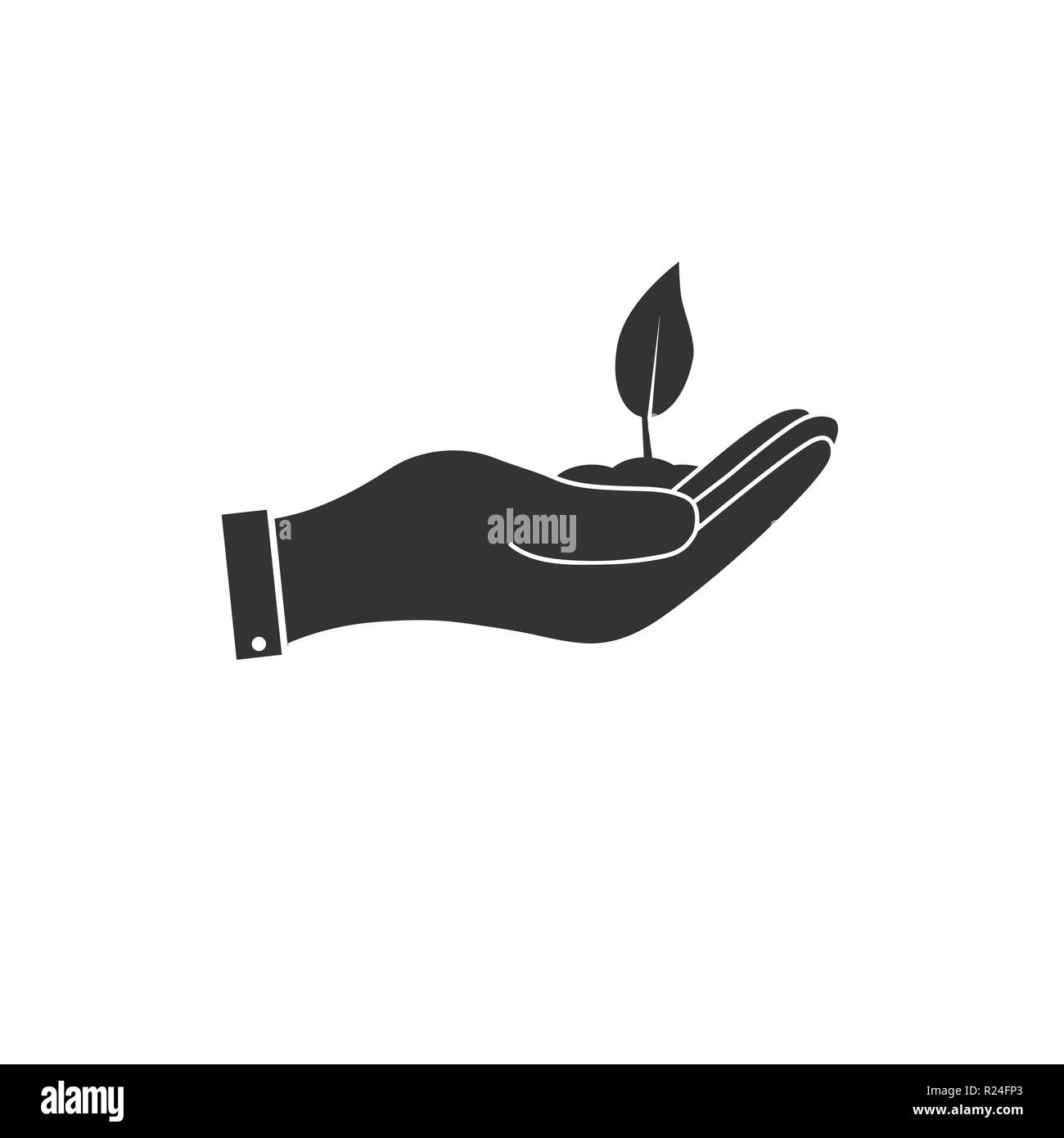 Hands holding plant line Stock Vector Images - Alamy