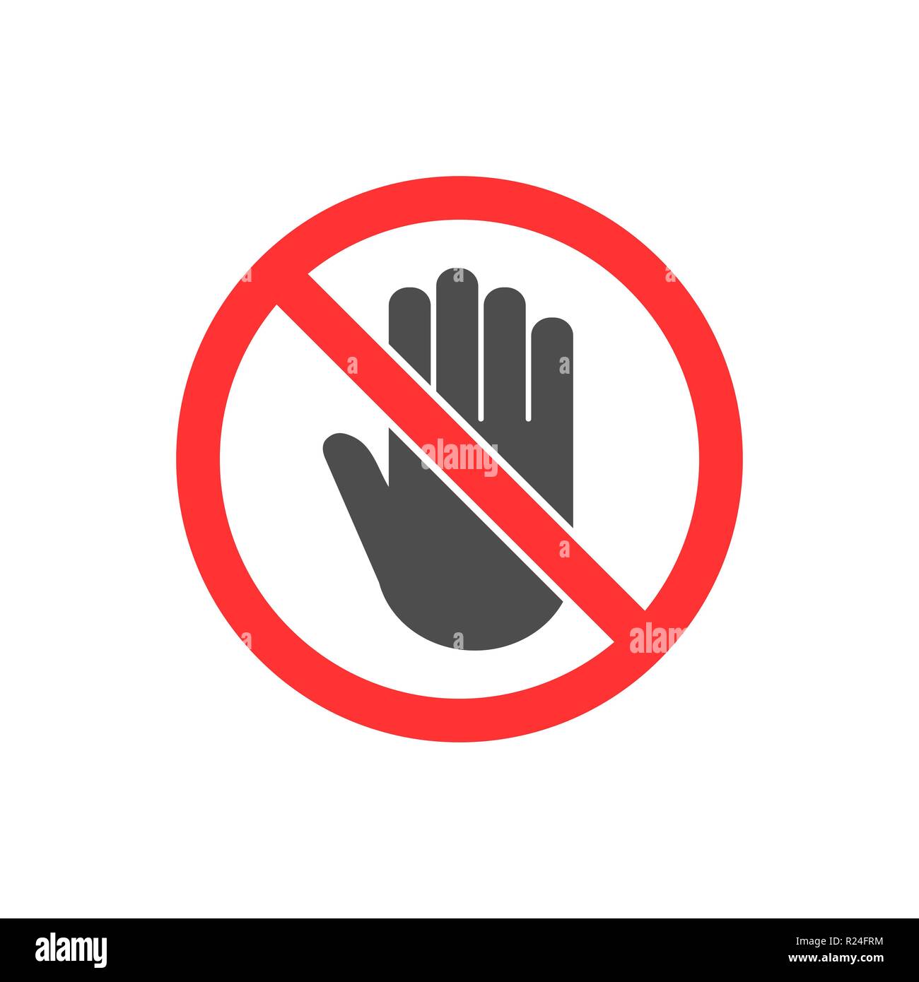 Stop hand icon. Stop sign. Vector illustration flat Stock Vector Image ...