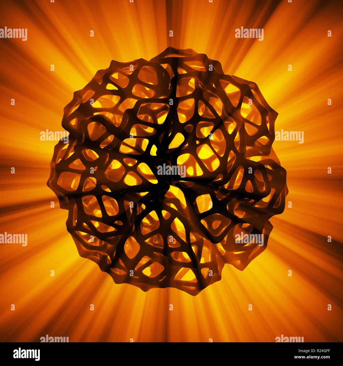 Abstract 3d rendering concept of high poly sphere with chaotic mesh ...