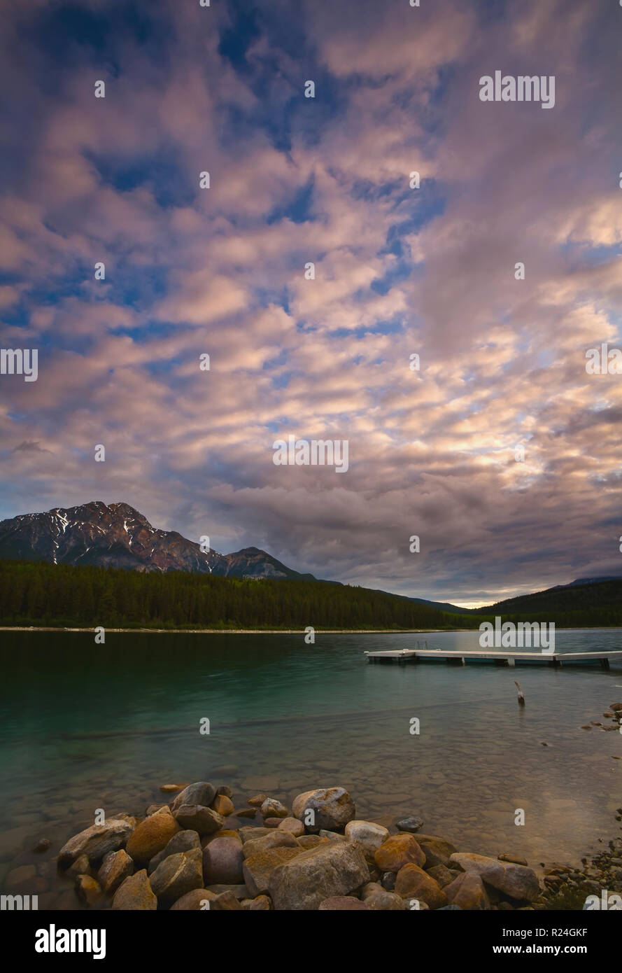 Patricia lake sunrise jasper national hi-res stock photography and ...