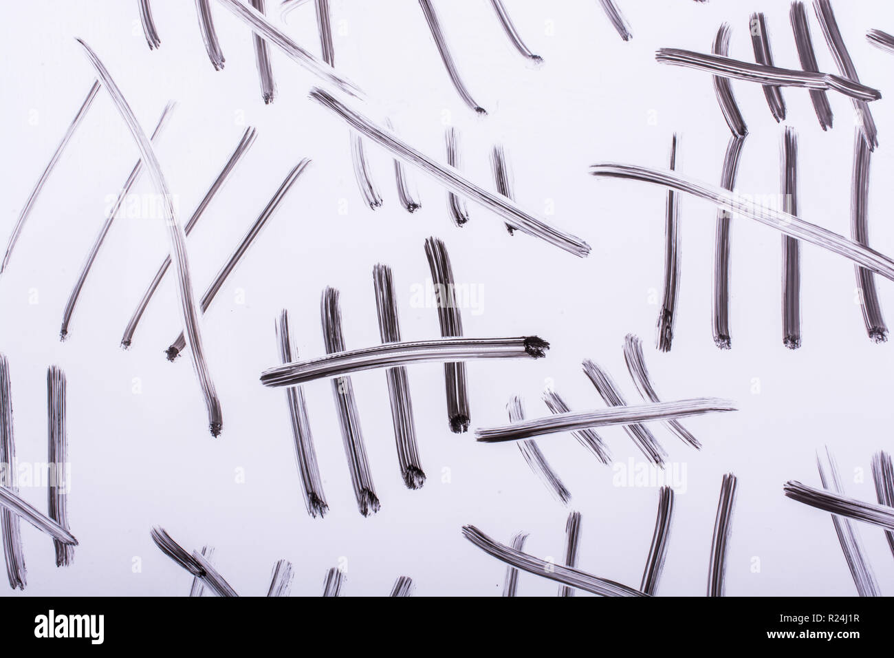 Counting days lines written with black marker on display Stock Photo ...