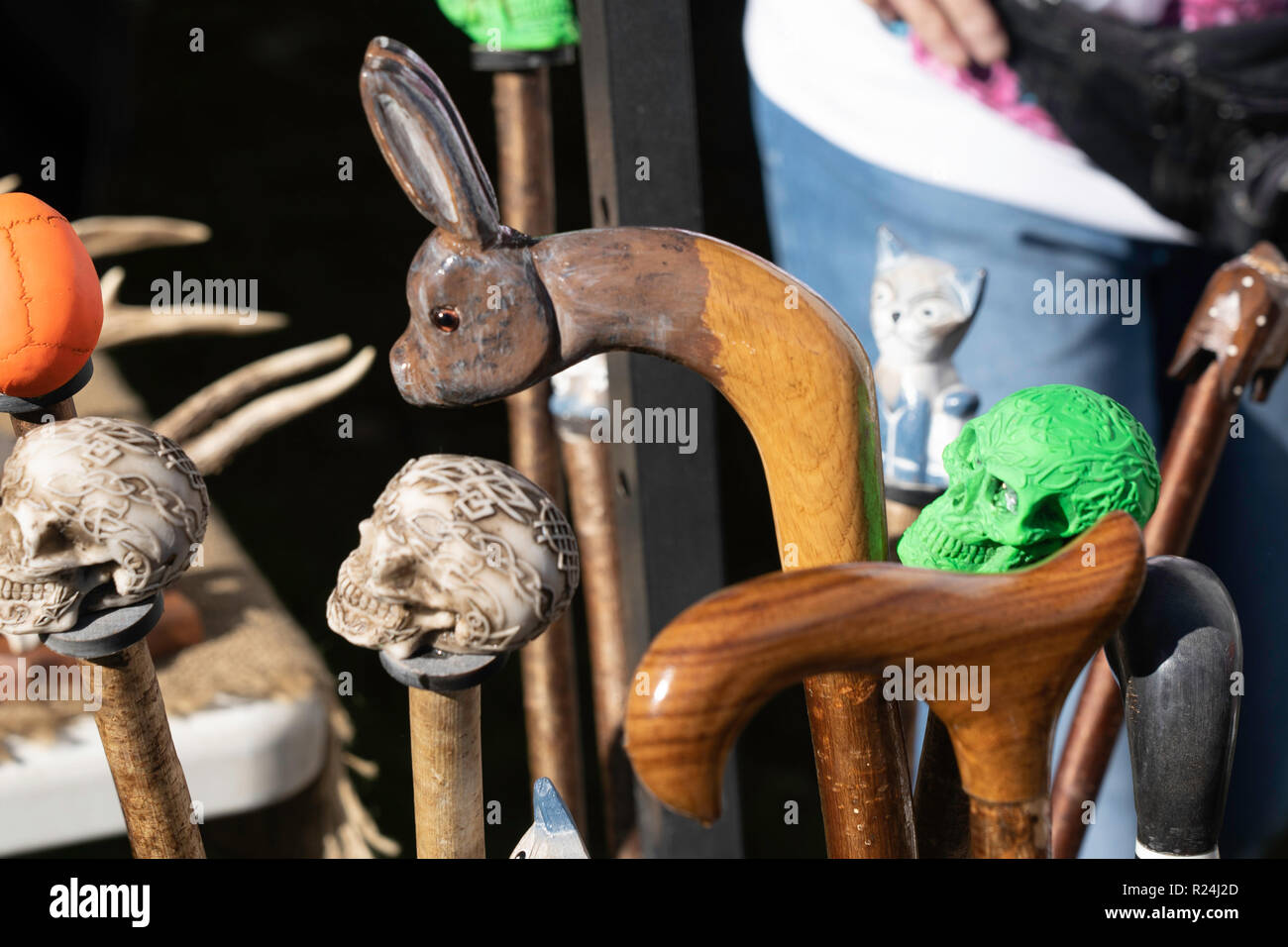 Carved walking sticks hi-res stock photography and images - Alamy
