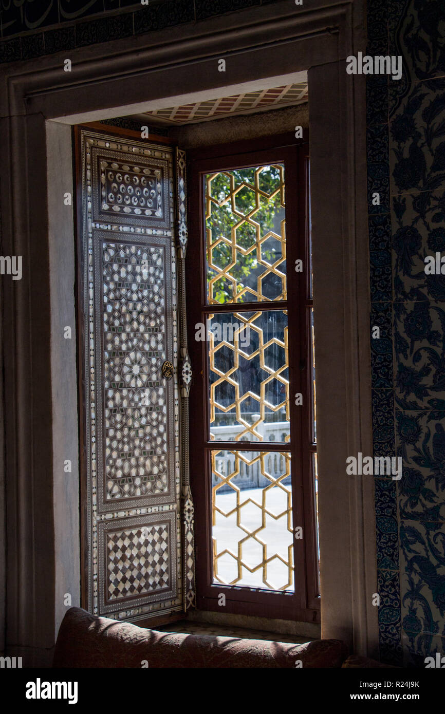 Old window Architecture from the Ottoman times In Istanbul Stock Photo ...