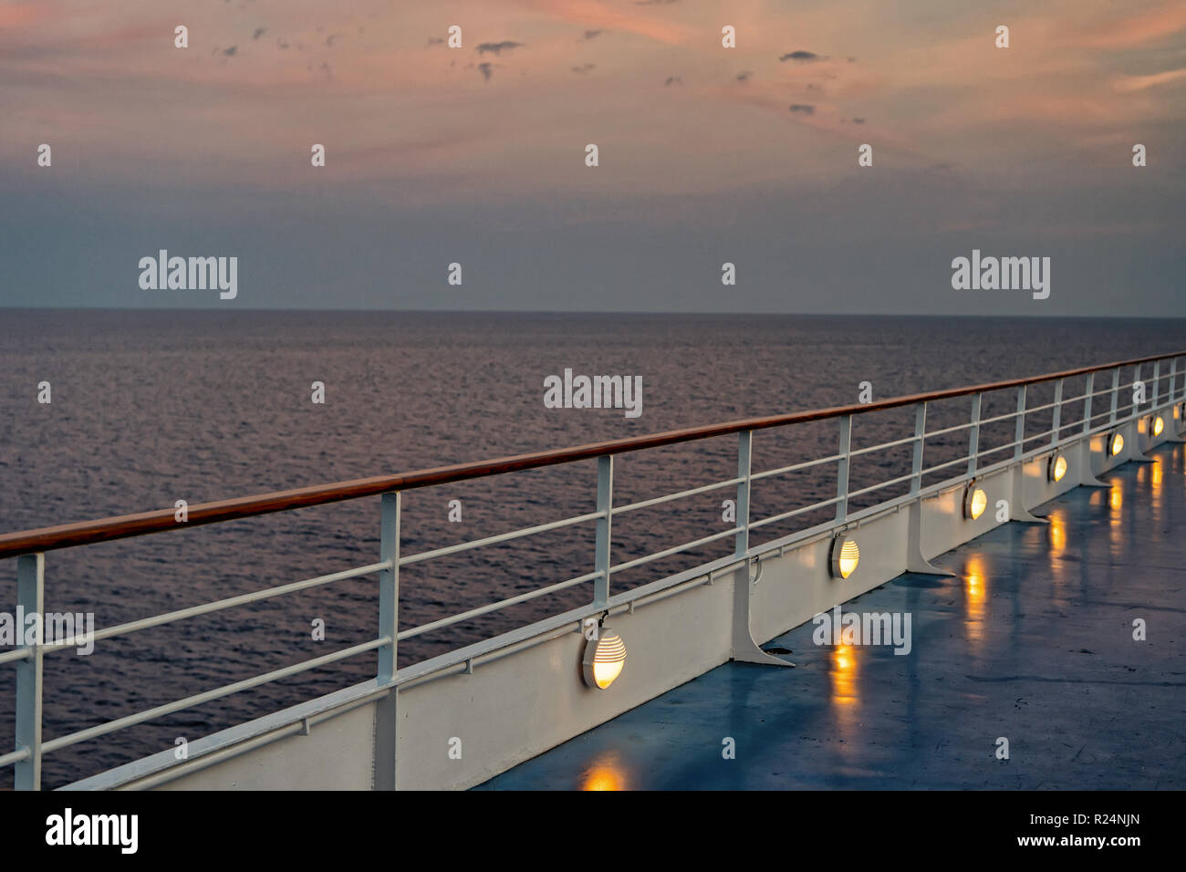 Ocean view from cruise ship at the evening Stock Photo - Alamy