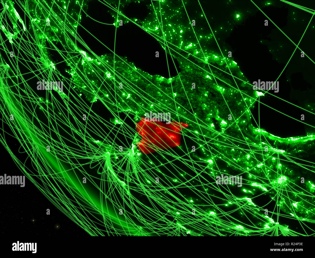 Syria on green map hi-res stock photography and images - Alamy