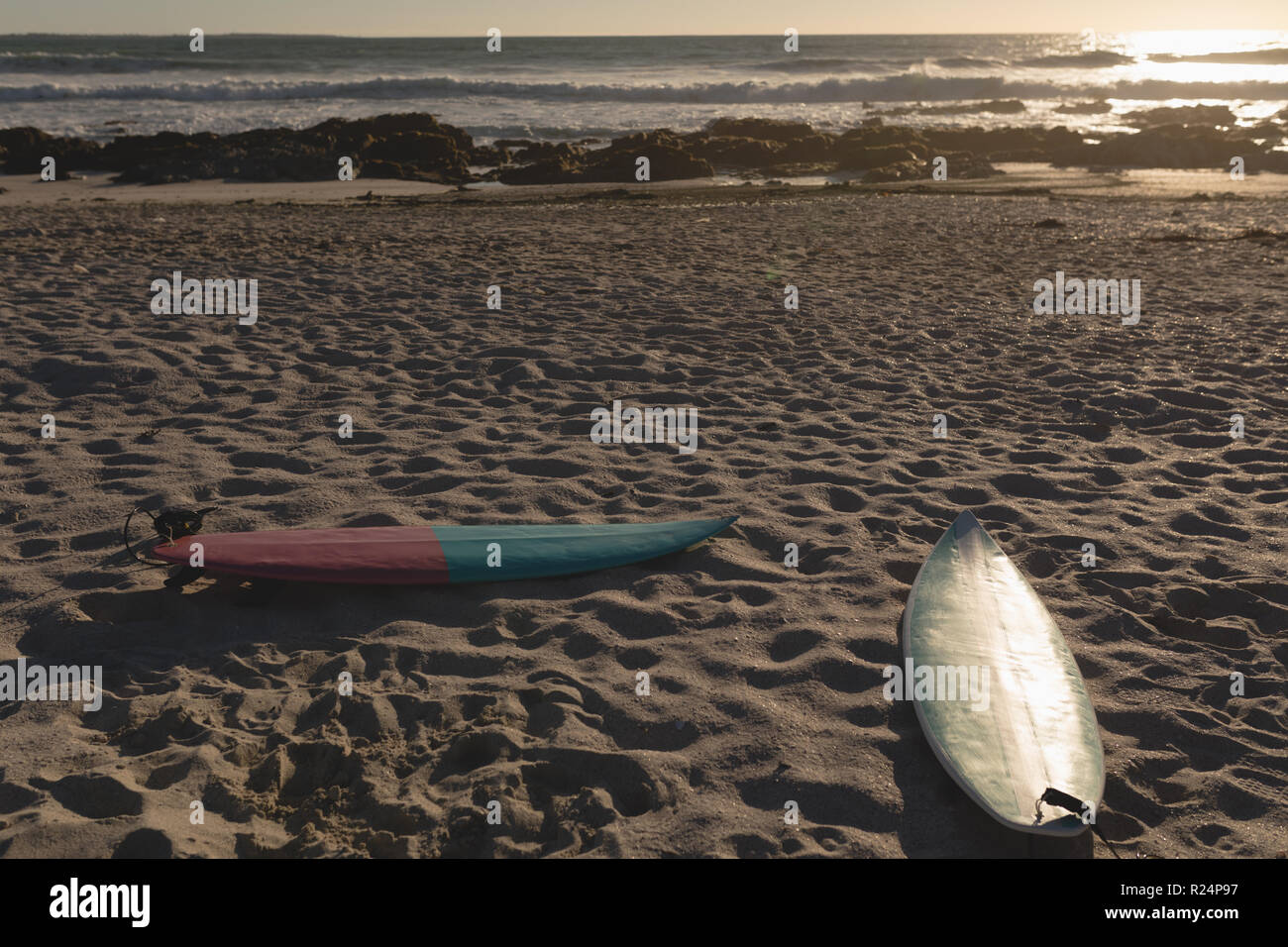 Surfboard on the beach Stock Photo - Alamy