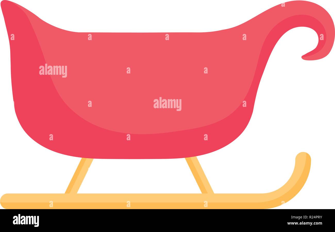 Christmas sled icon over white background, vector illustration Stock ...