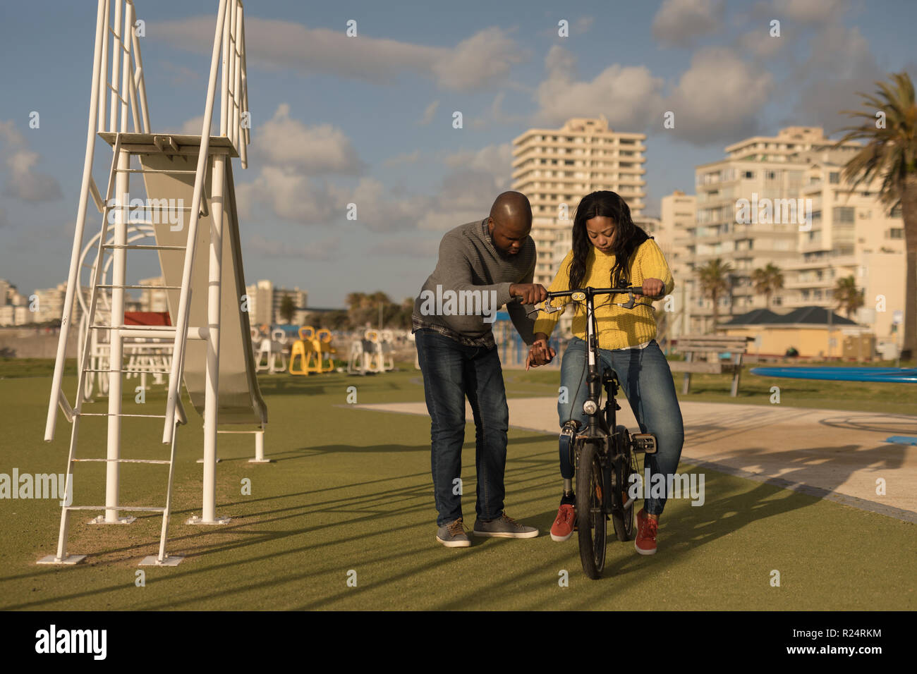 Bike couple fun hi-res stock photography and images - Alamy