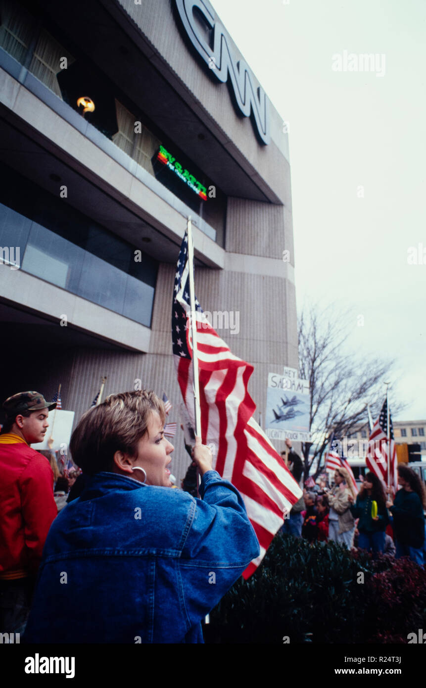 Demonstration outside CNN Center in Atlanta, Georgia as Operation ...