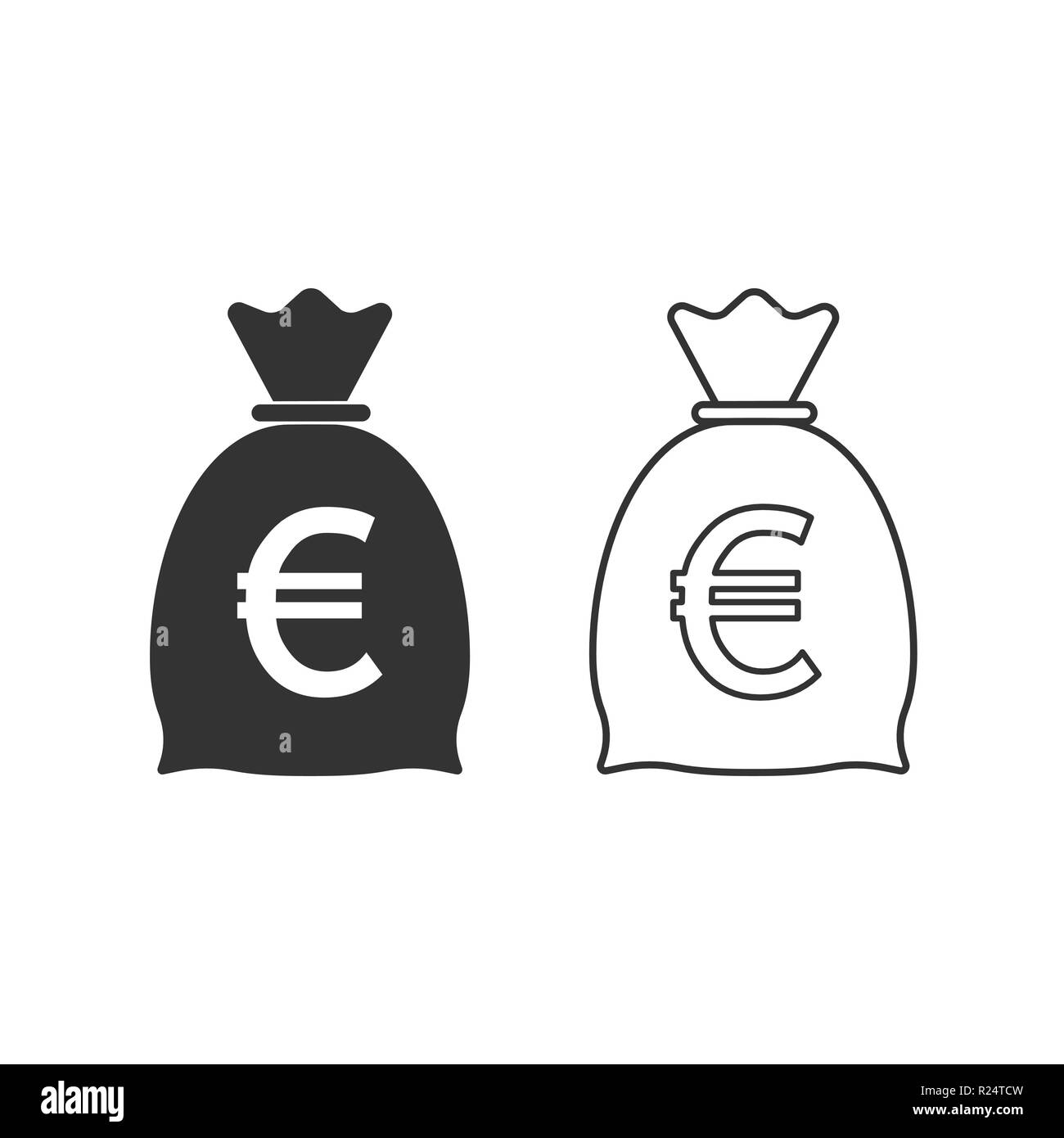 Money bag icon. Euro icon. Vector illustration flat Stock Vector Image ...