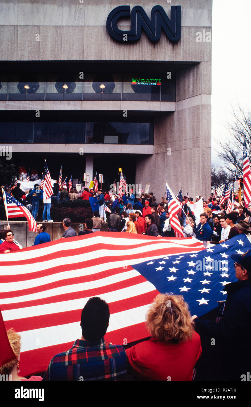 Demonstration outside CNN Center in Atlanta, Georgia as Operation ...