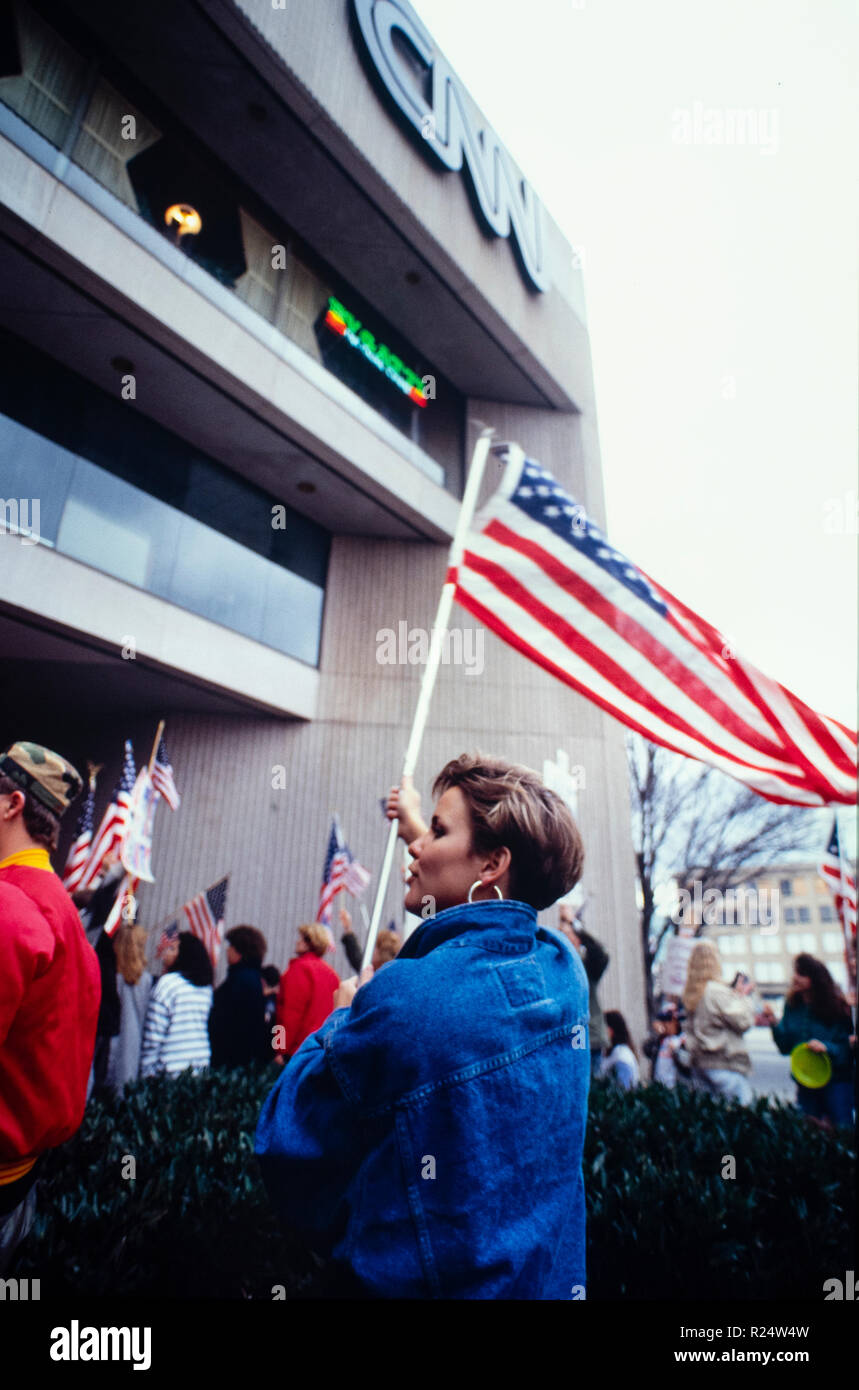 Demonstration outside CNN Center in Atlanta, Georgia as Operation ...