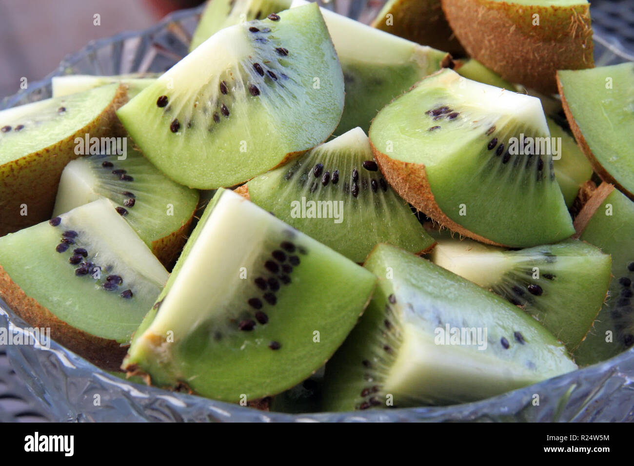 Fresh kiwi fruit. Fresh kiwi fruit salad. Kiwi fruit served. Kiwi fruit ...