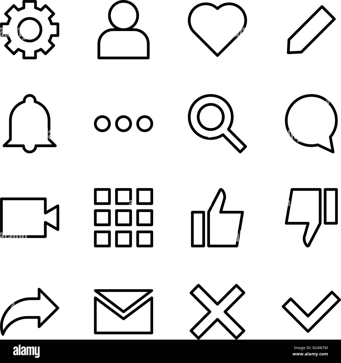 Interface line icons for web and mobile app Stock Vector Image & Art ...