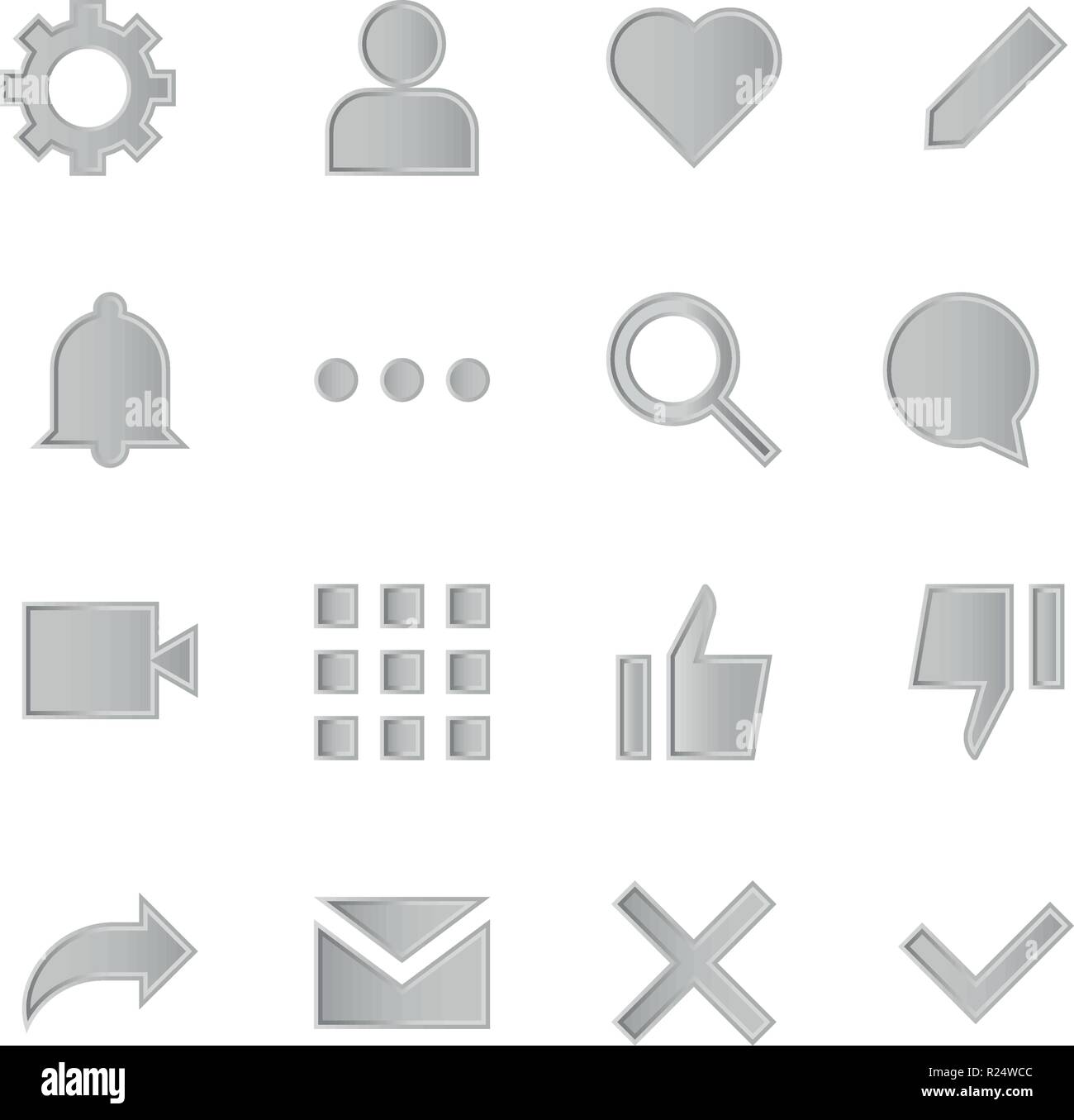 Interface metal icons for web and mobile app Stock Vector Image & Art ...