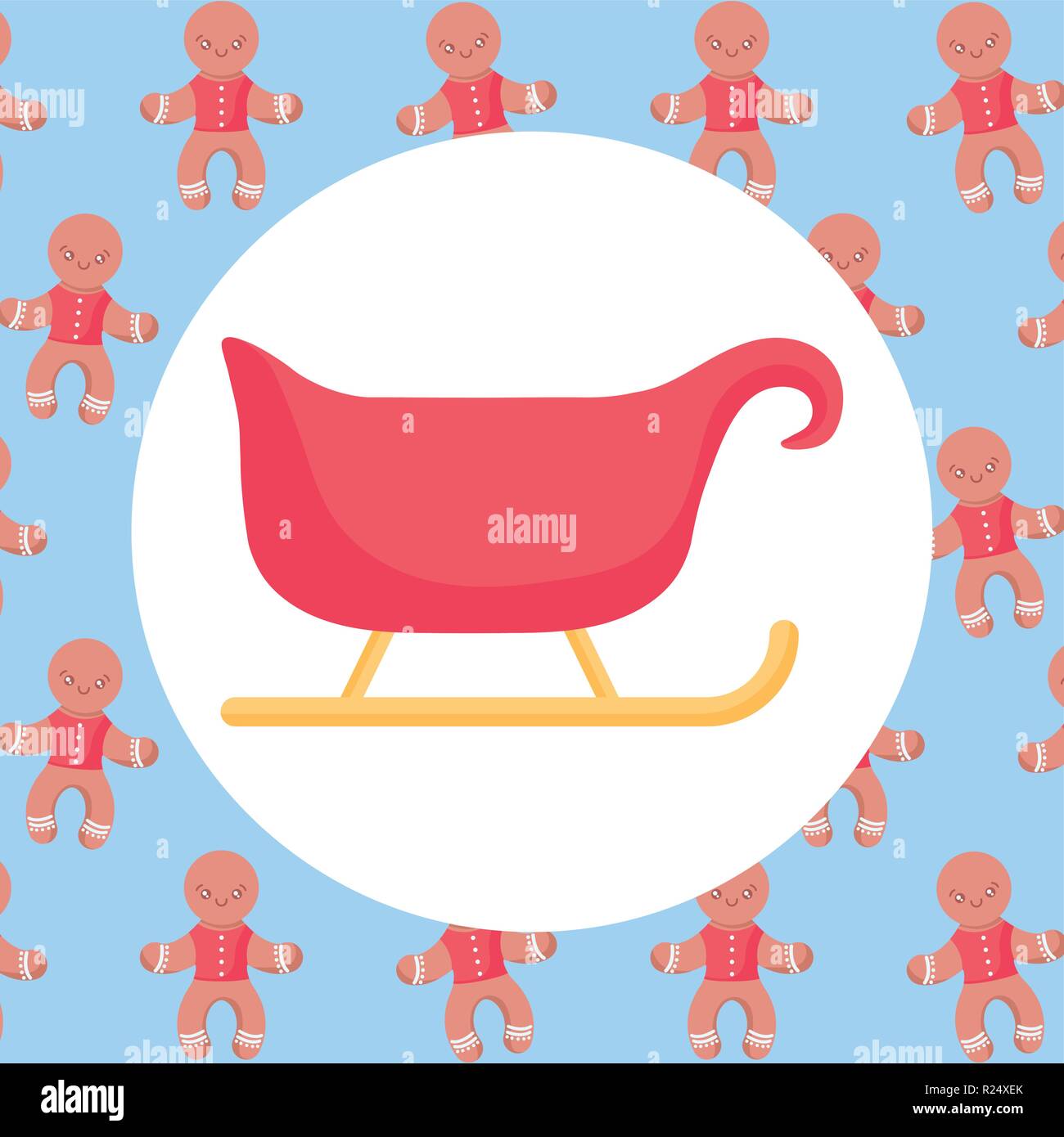 Christmas sled icon over colorful background, vector illustration Stock ...