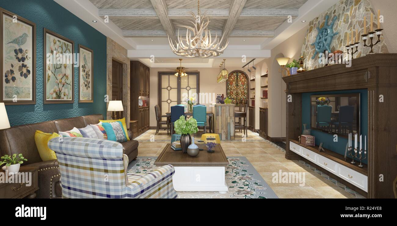 360 degrees home interior living room Stock Photo - Alamy
